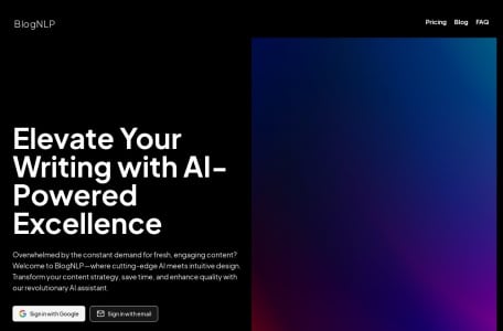 BlogNLP：AI写作工具集成SEO与多场景支持 - BlogNLP官网