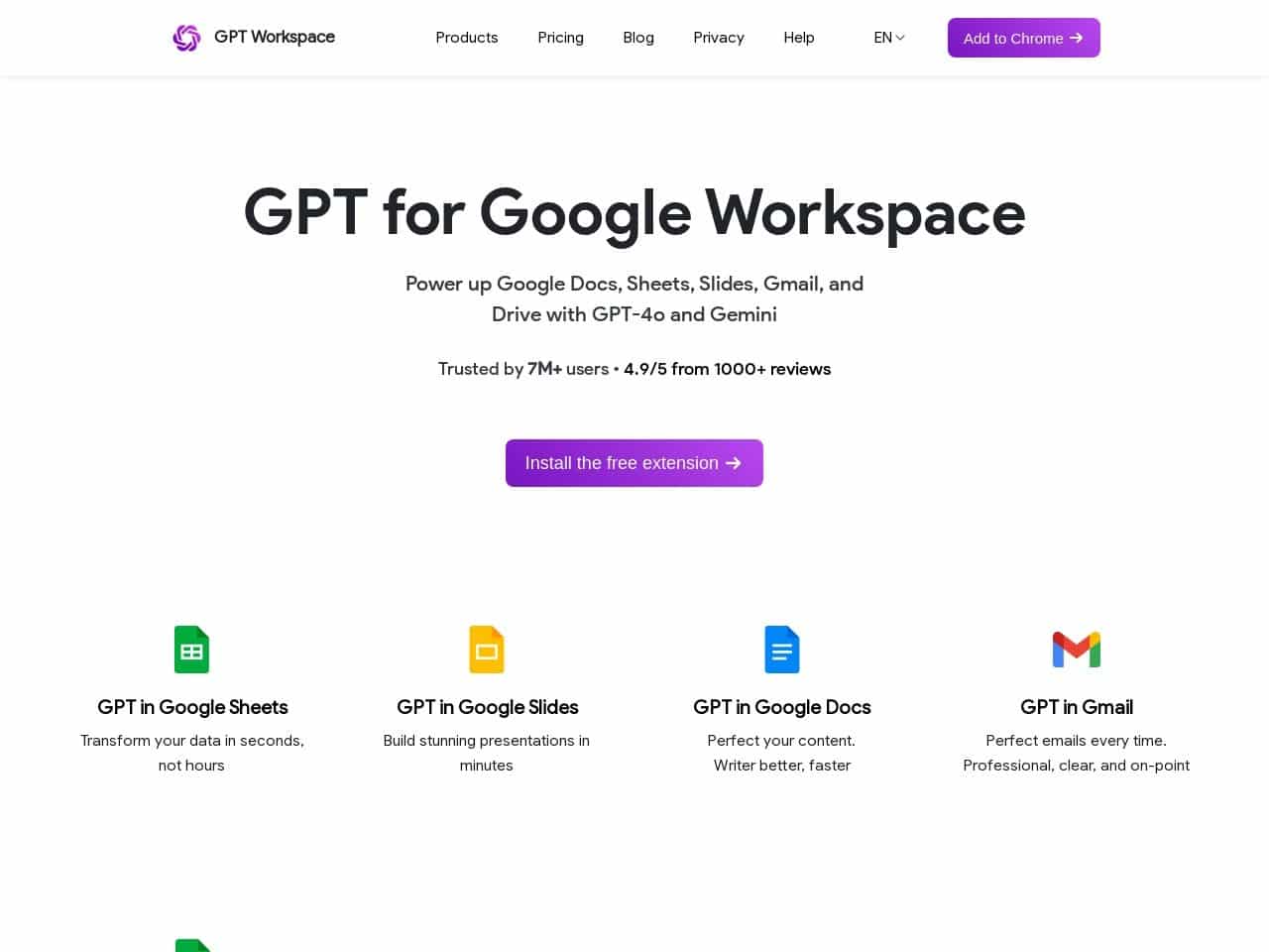 GPT Workspace：谷歌办公套件的智能AI助手 - GPT Workspace官网